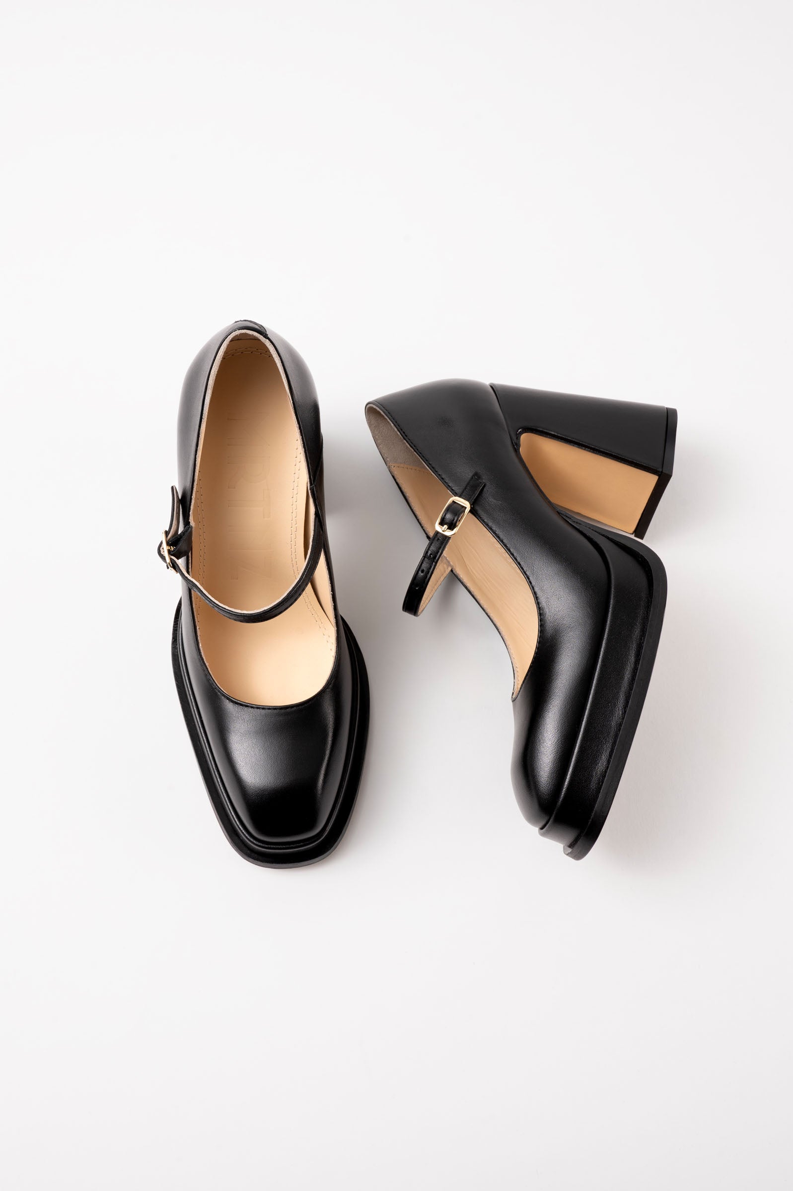 CASILDA - Black Leather Mary Jane Pumps – Souliers Martinez
