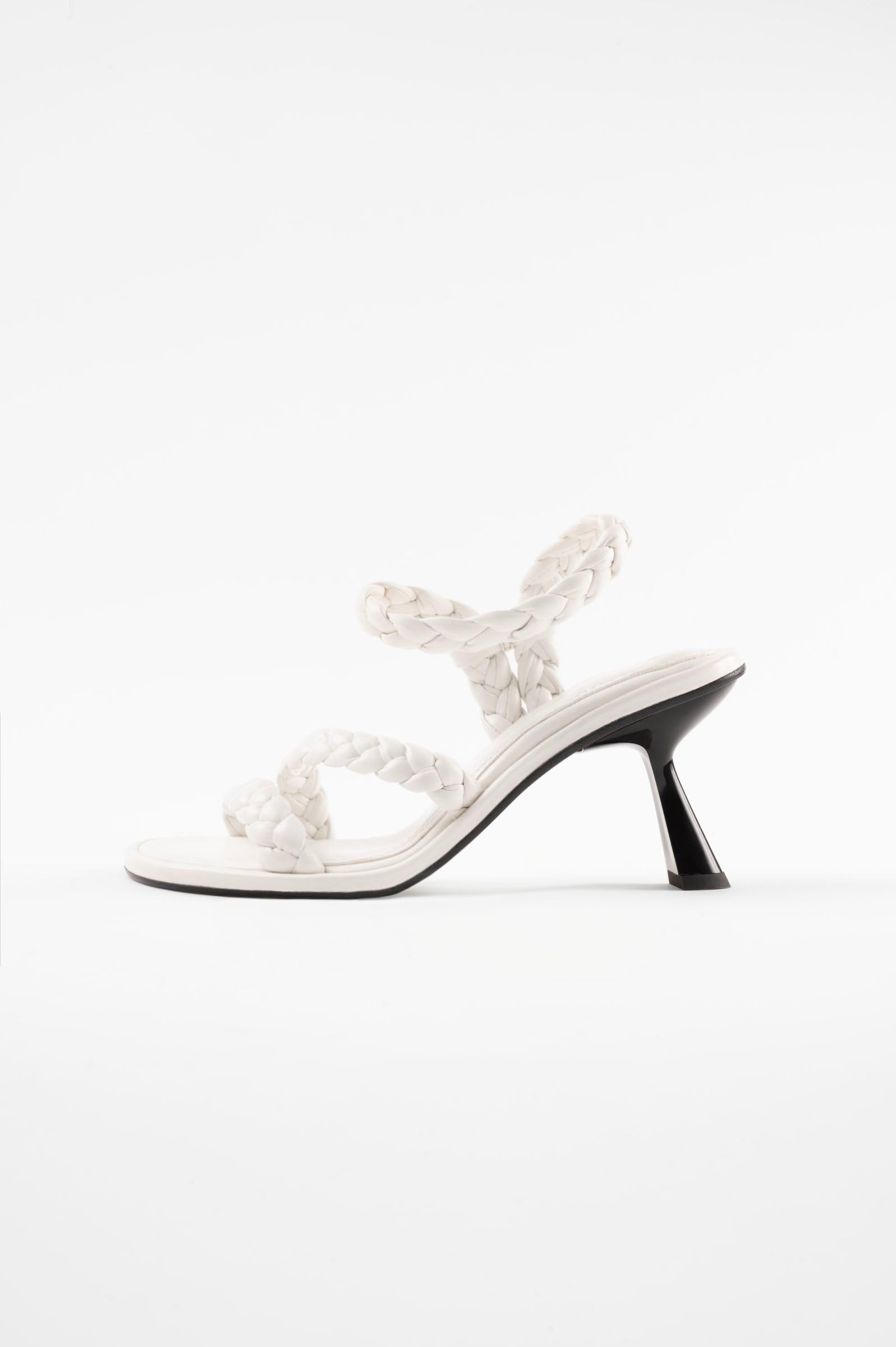 ISA - White Woven Leather Sandals – Souliers Martinez